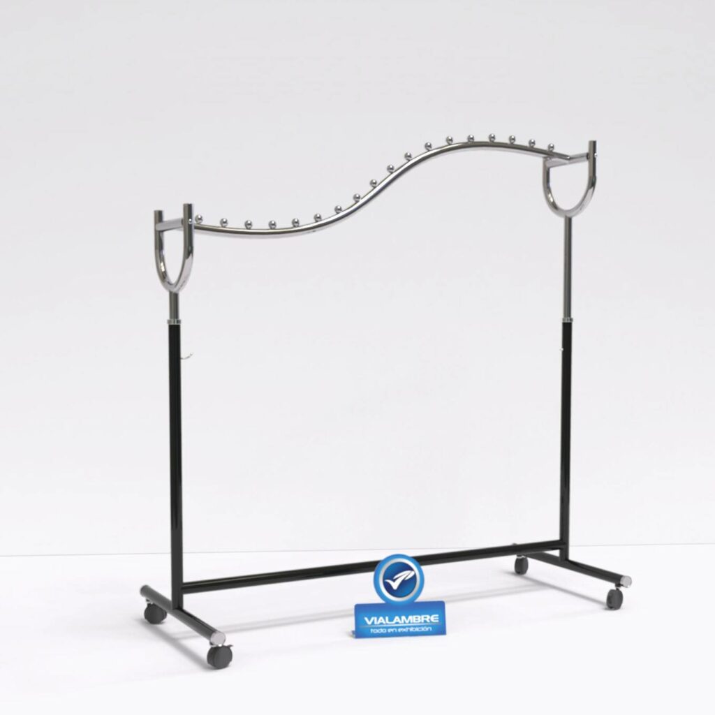 Exhibidor de ropa cascada escualizable base negra/cromado Ref: 28121 ...